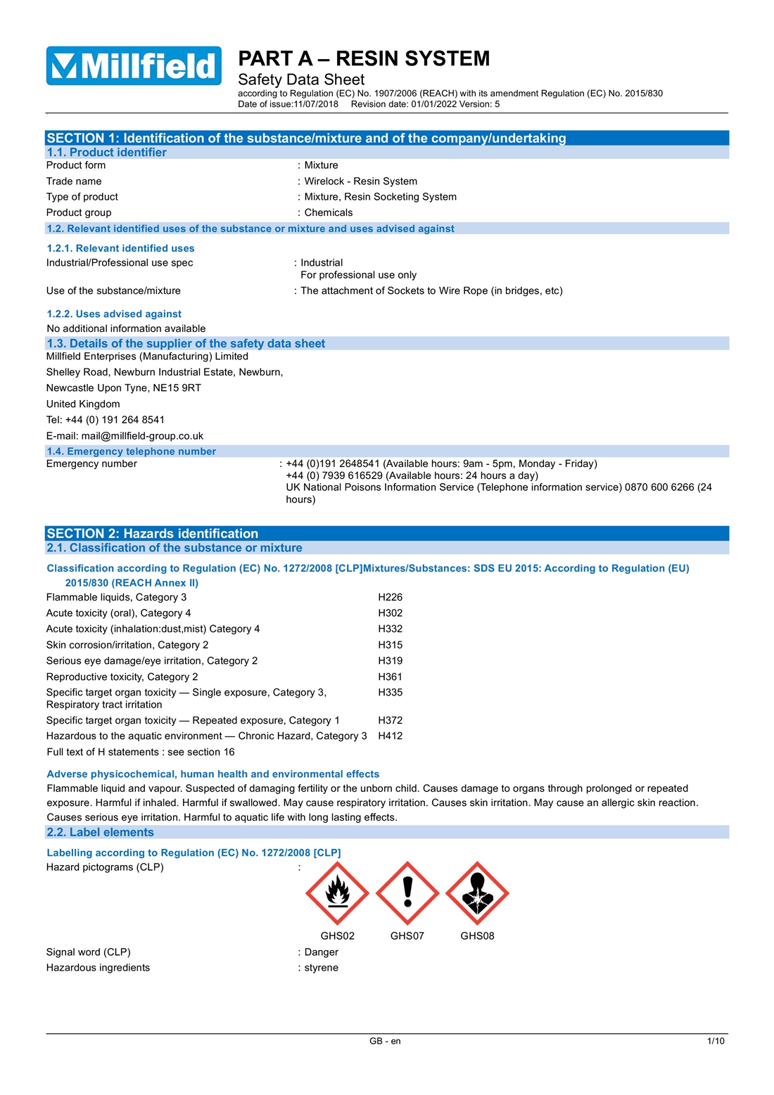 wirelock-resin-system-part-a-sds-08-08-en